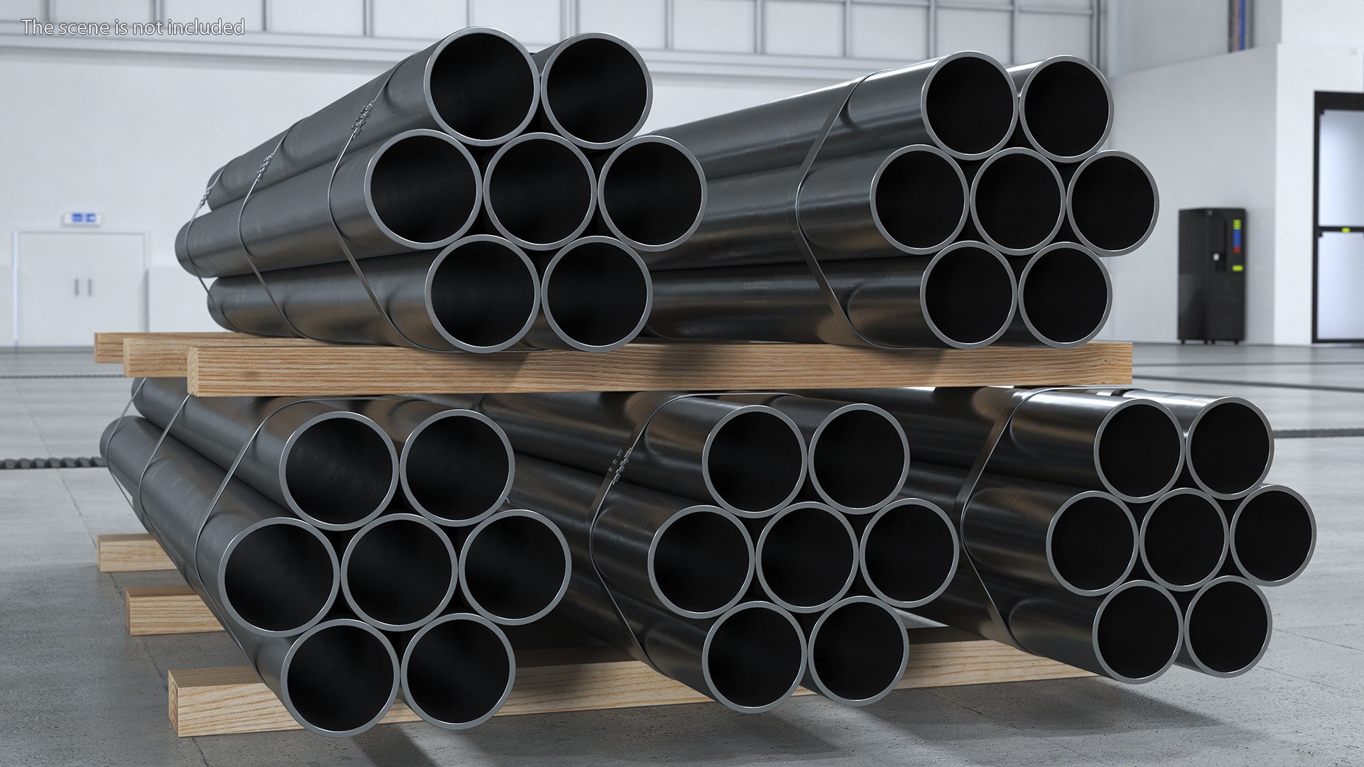 3D Thick Steel Pipes Bundle 2 Meters Model - TurboSquid 2211535