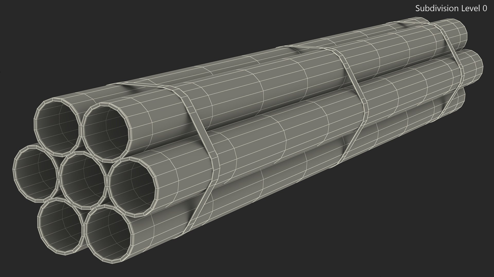 3D Thick Steel Pipes Bundle 2 Meters Model - TurboSquid 2211535