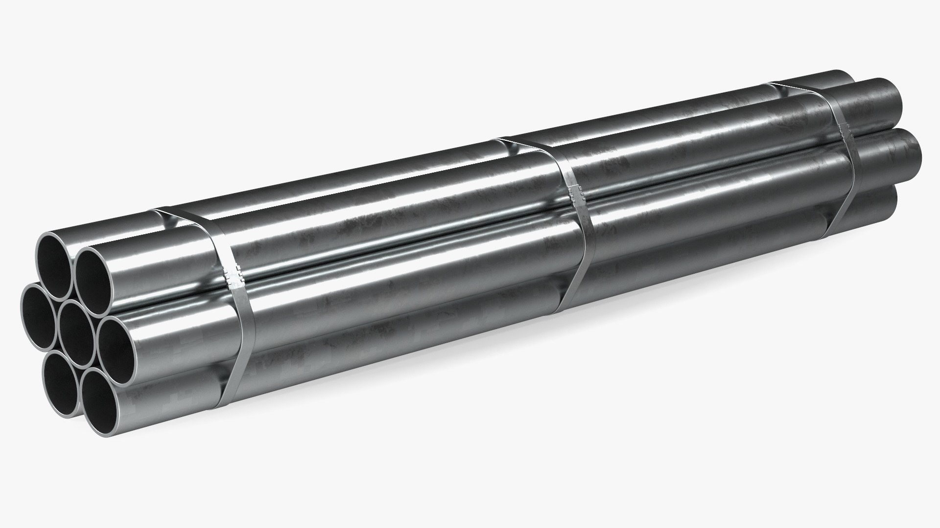 3D Thick Steel Pipes Bundle 2 Meters Model - TurboSquid 2211535