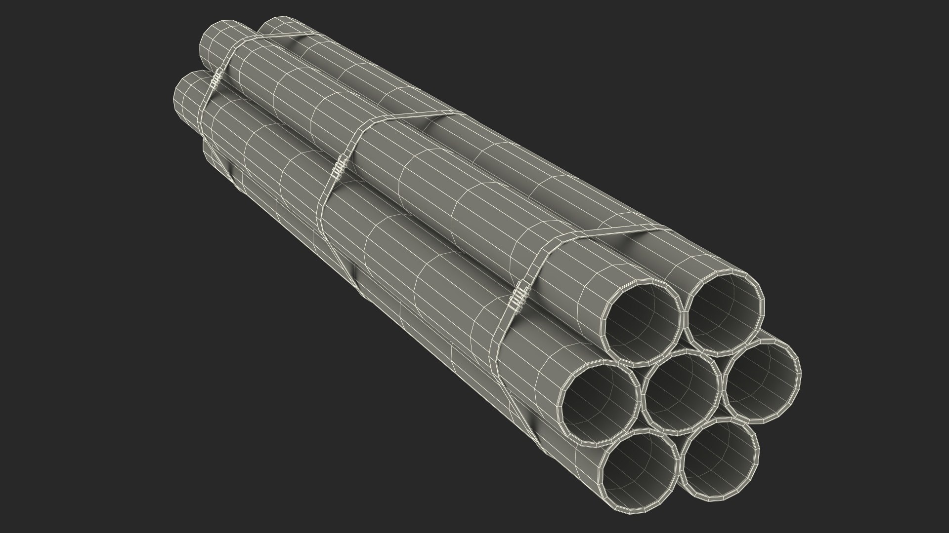 3D Thick Steel Pipes Bundle 2 Meters Model - TurboSquid 2211535