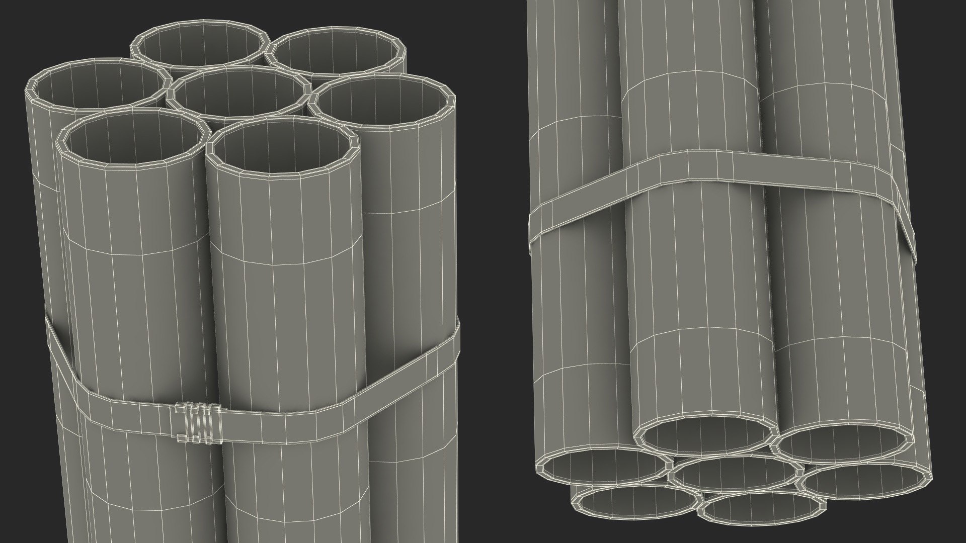 3D Thick Steel Pipes Bundle 2 Meters Model - TurboSquid 2211535