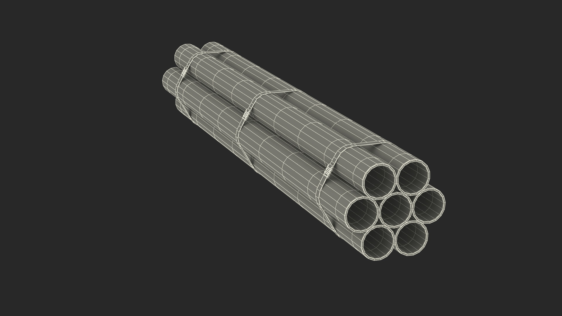3D Thick Steel Pipes Bundle 2 Meters Model - TurboSquid 2211535