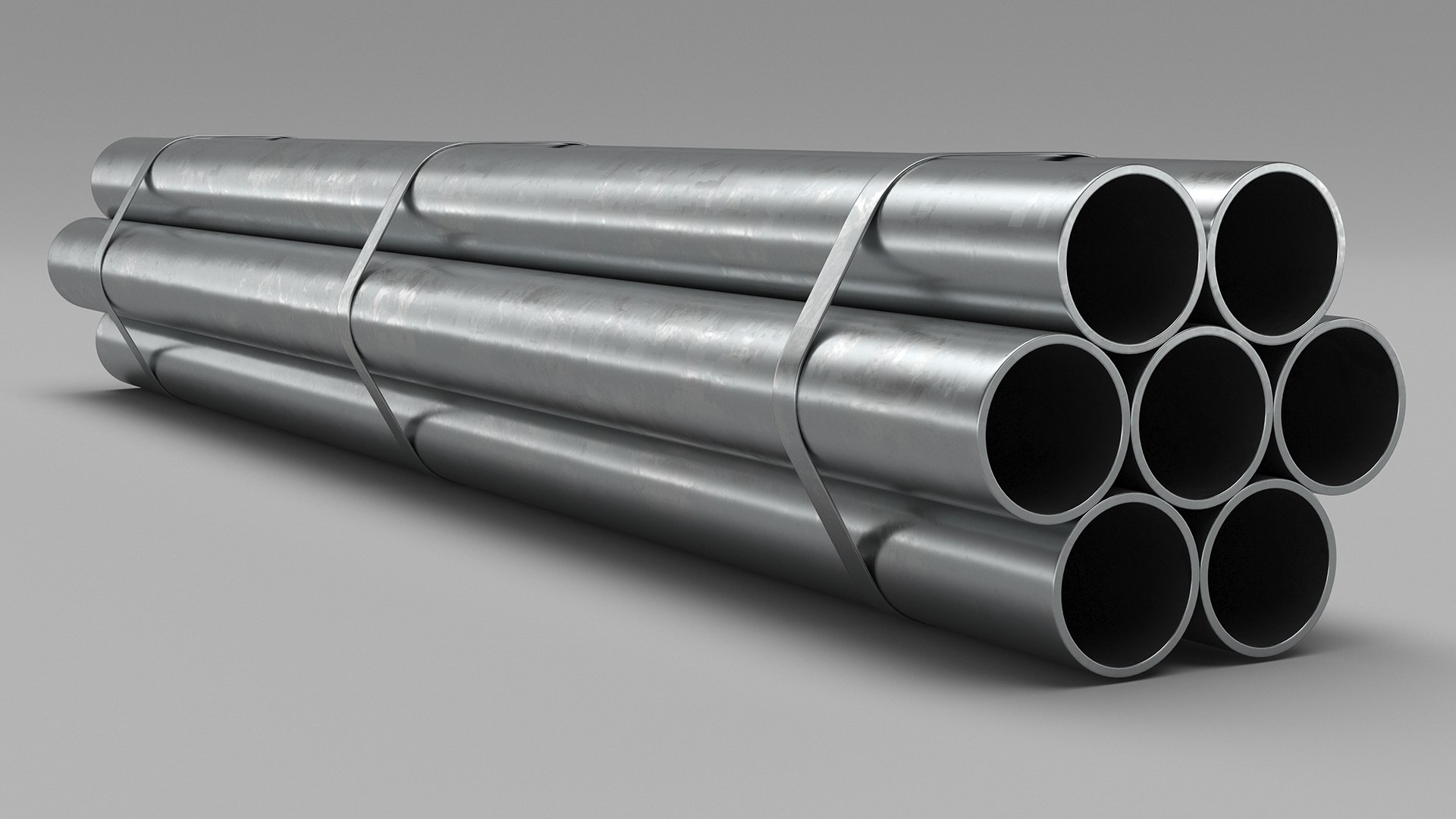 3D Thick Steel Pipes Bundle 2 Meters Model - TurboSquid 2211535