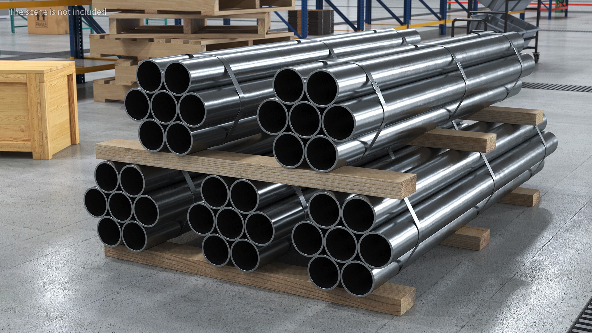3D Thick Steel Pipes Bundle 2 Meters Model - TurboSquid 2211535