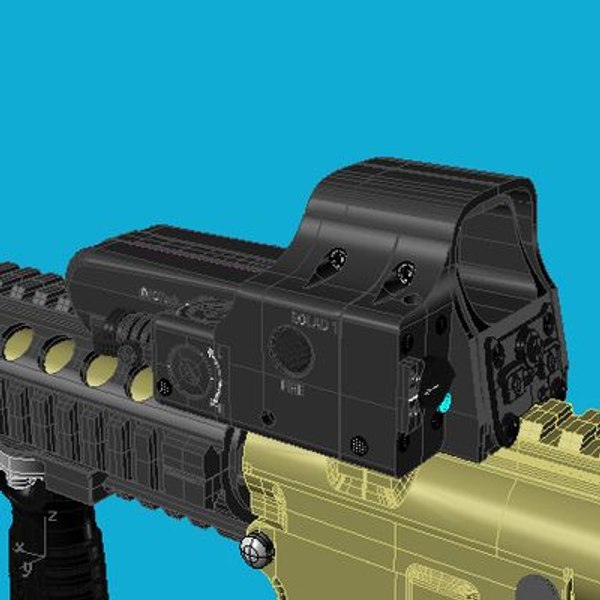 modelo 3d Bushmaster Rifle de interdicción urbana con EOTech EOLAD-1V Vista de arma holográfica ...