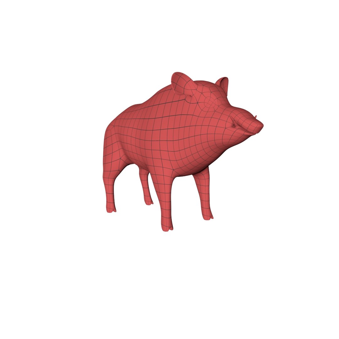 Base Mesh Wild Boar 3d Obj