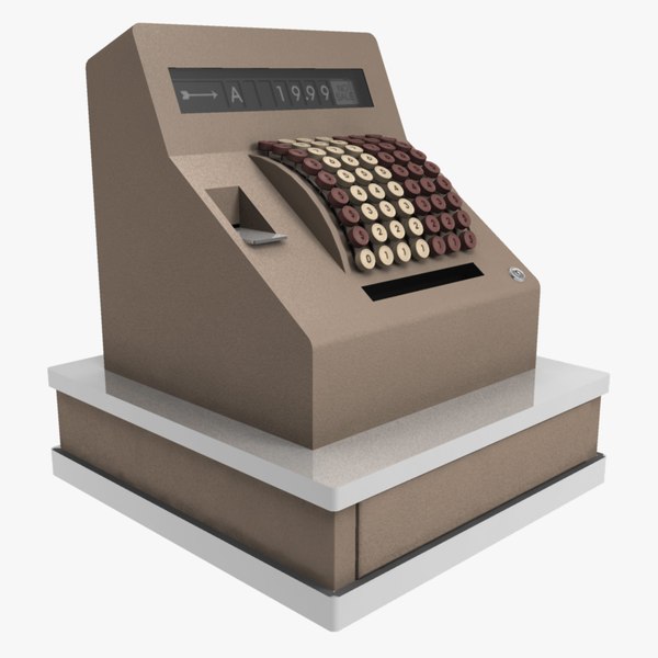 3d retro cash register