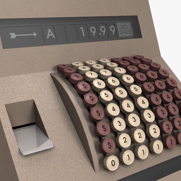 3d retro cash register