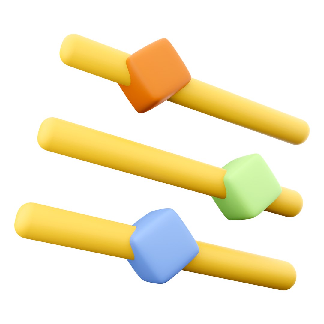 3D 3d Thin Line Slider Bar Eq Icon Model - TurboSquid 2075323