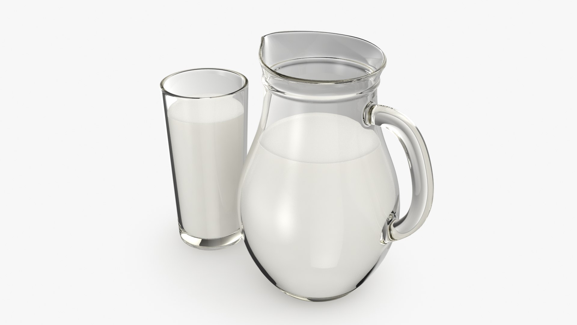 3D Model Glass Of Milk And Bottle - TurboSquid 2206050