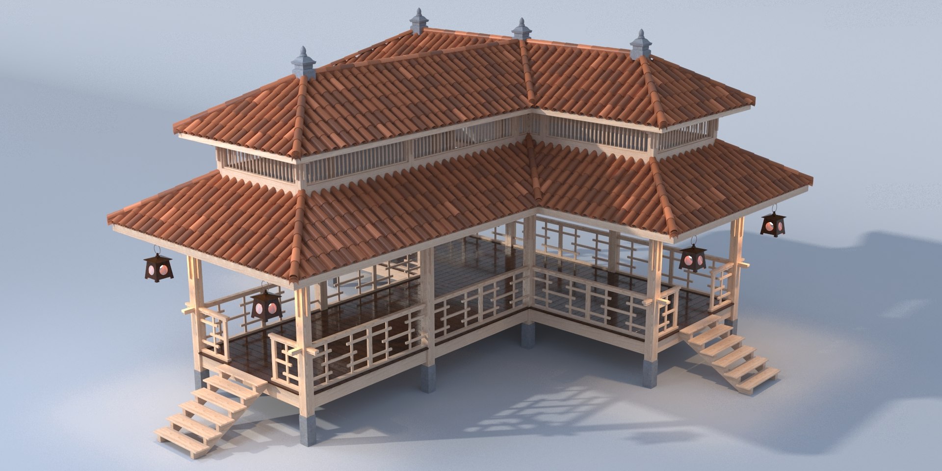 Traditional Tea House Model - TurboSquid 1548592