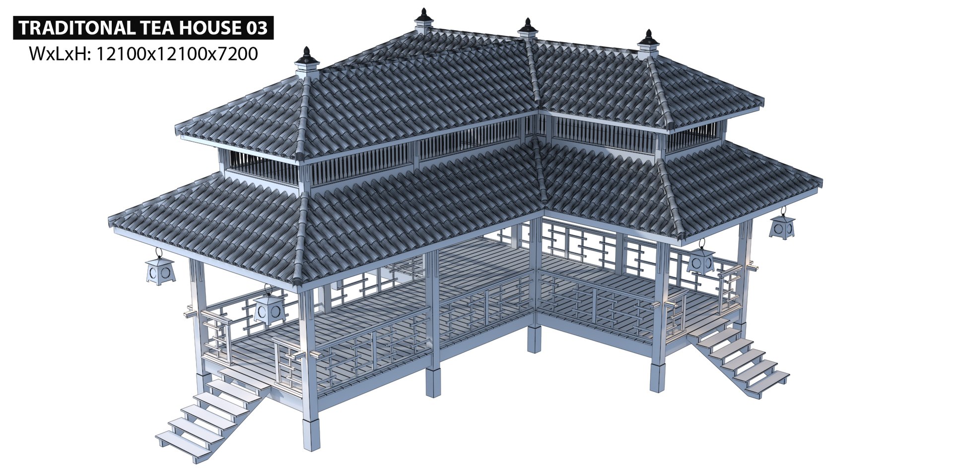 Traditional Tea House Model - TurboSquid 1548592