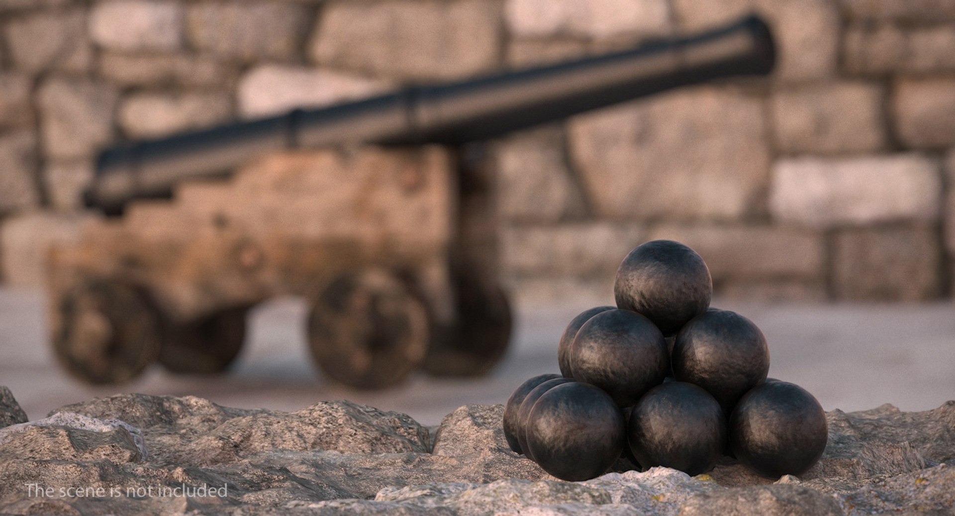 3D Model Old Cannonballs - TurboSquid 1302177