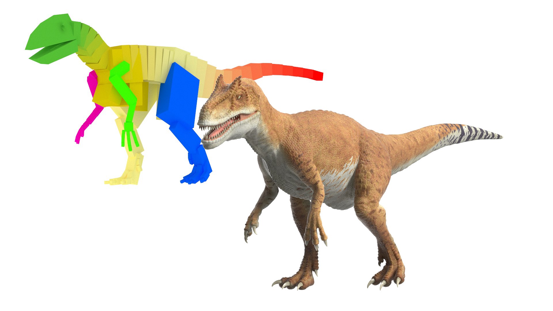 3D Allosaurus Yellow Coloring Rigged Model - TurboSquid 2159224