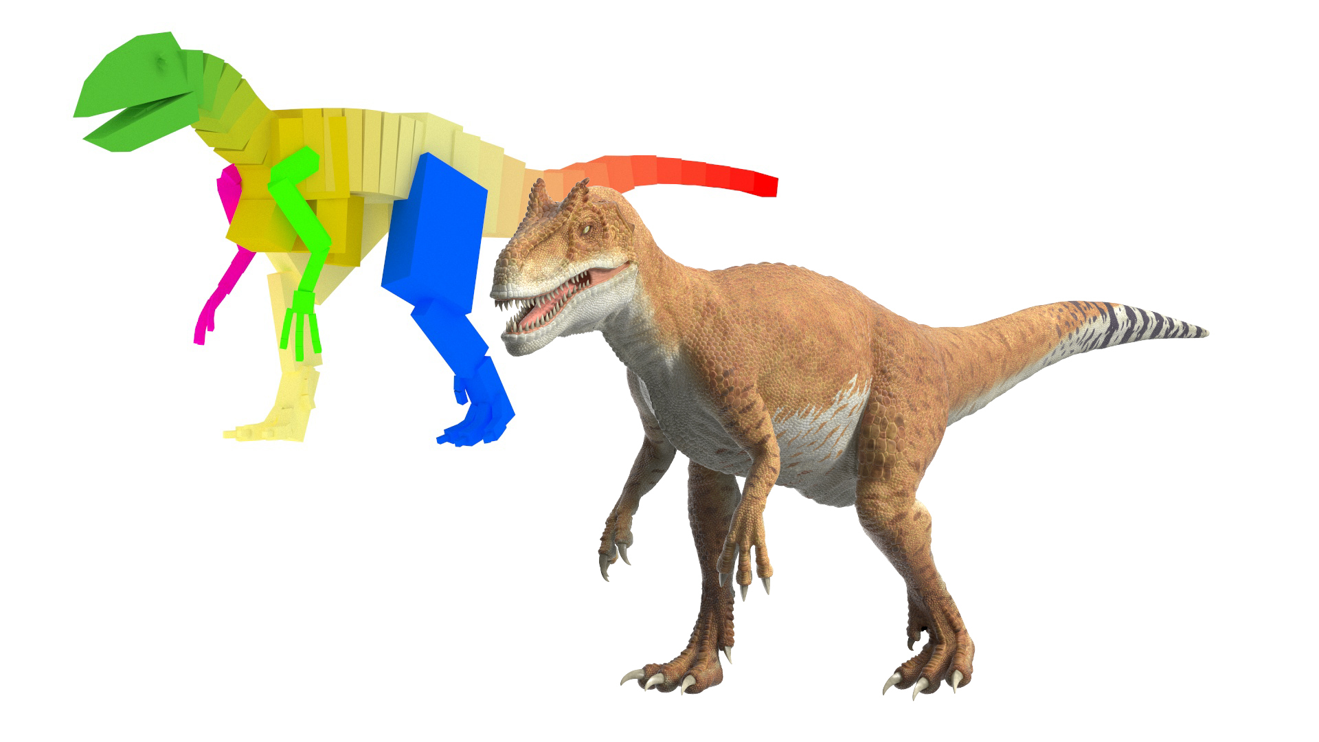 3D Allosaurus Yellow Coloring Rigged Model - TurboSquid 2159224