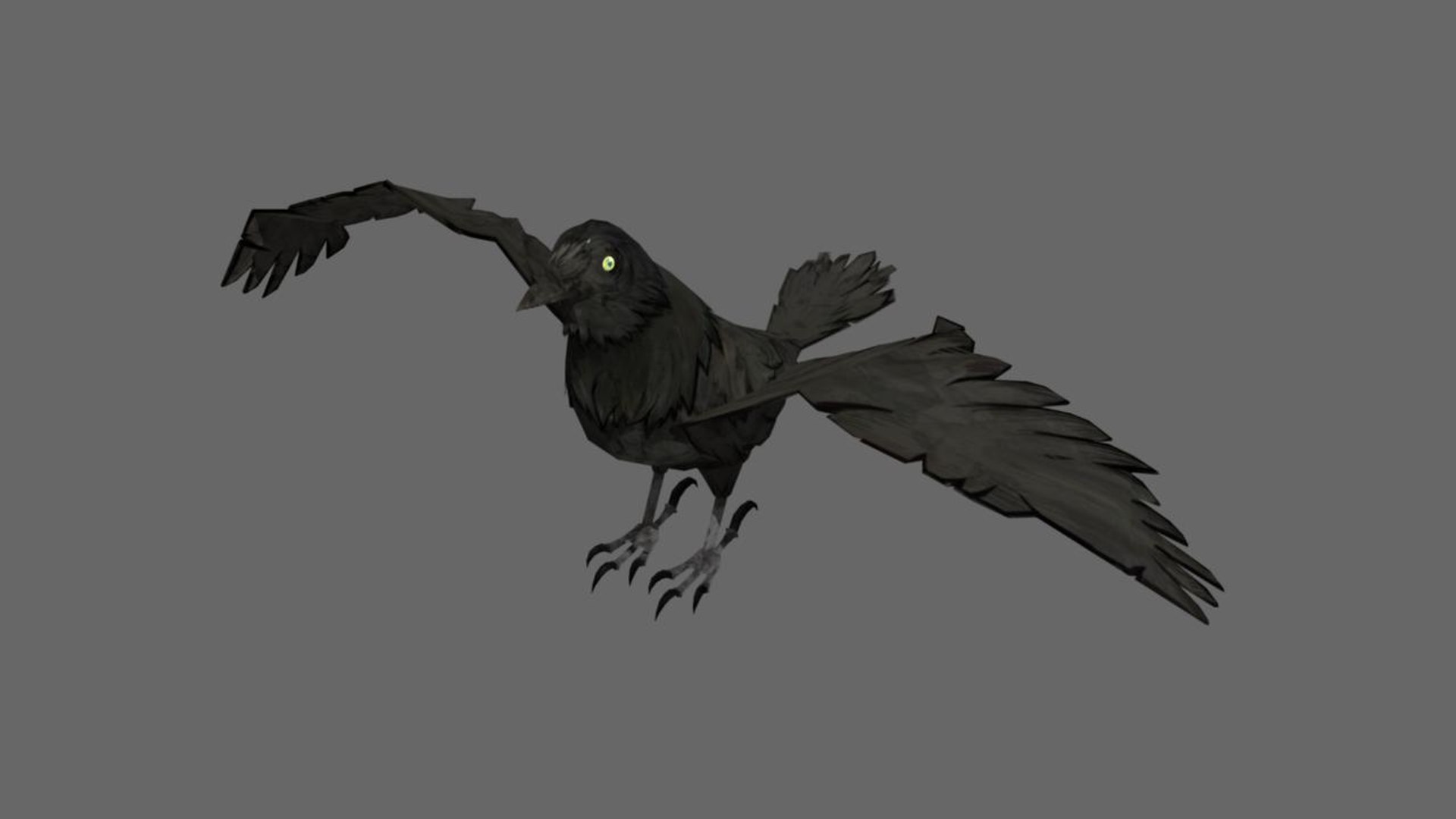 3d Crow Cartoon Toon Model