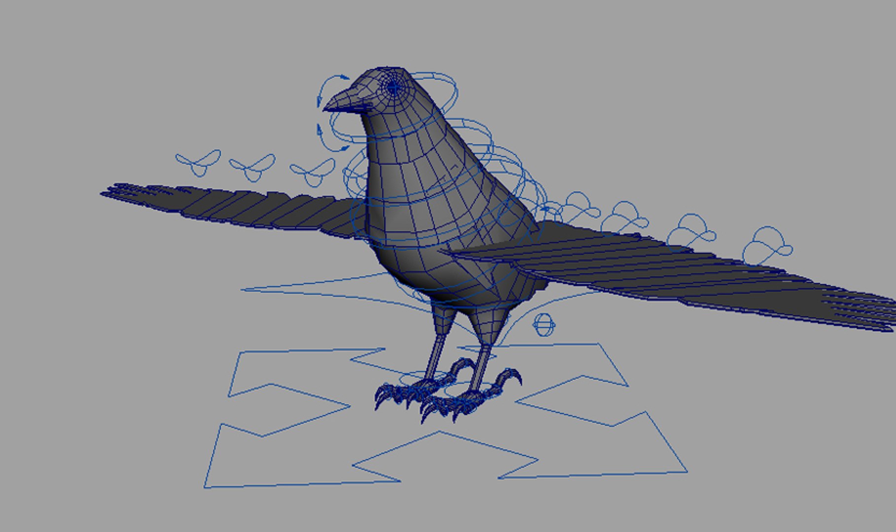 3d Crow Cartoon Toon Model