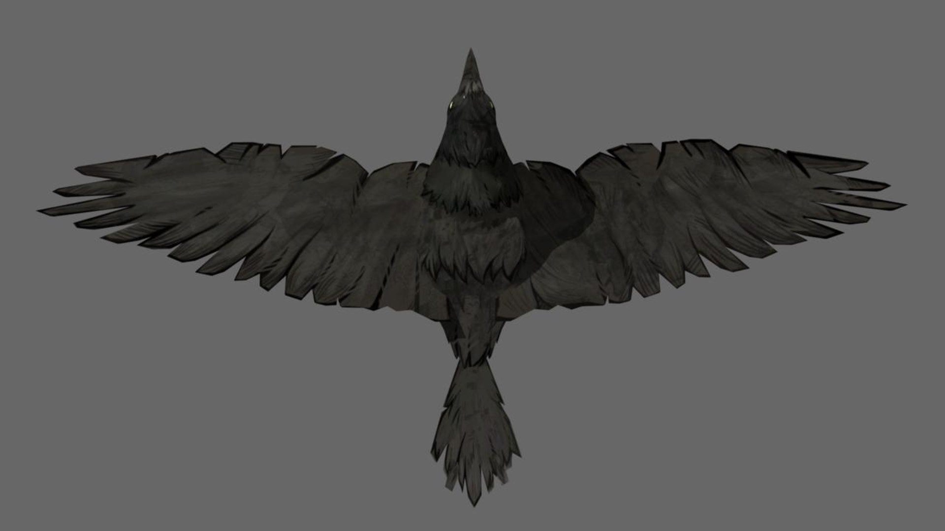 3d Crow Cartoon Toon Model