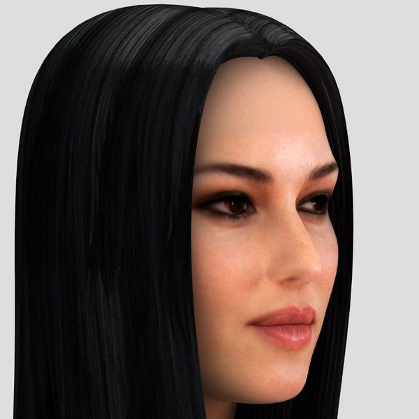 head monica bellucci hair 3d model