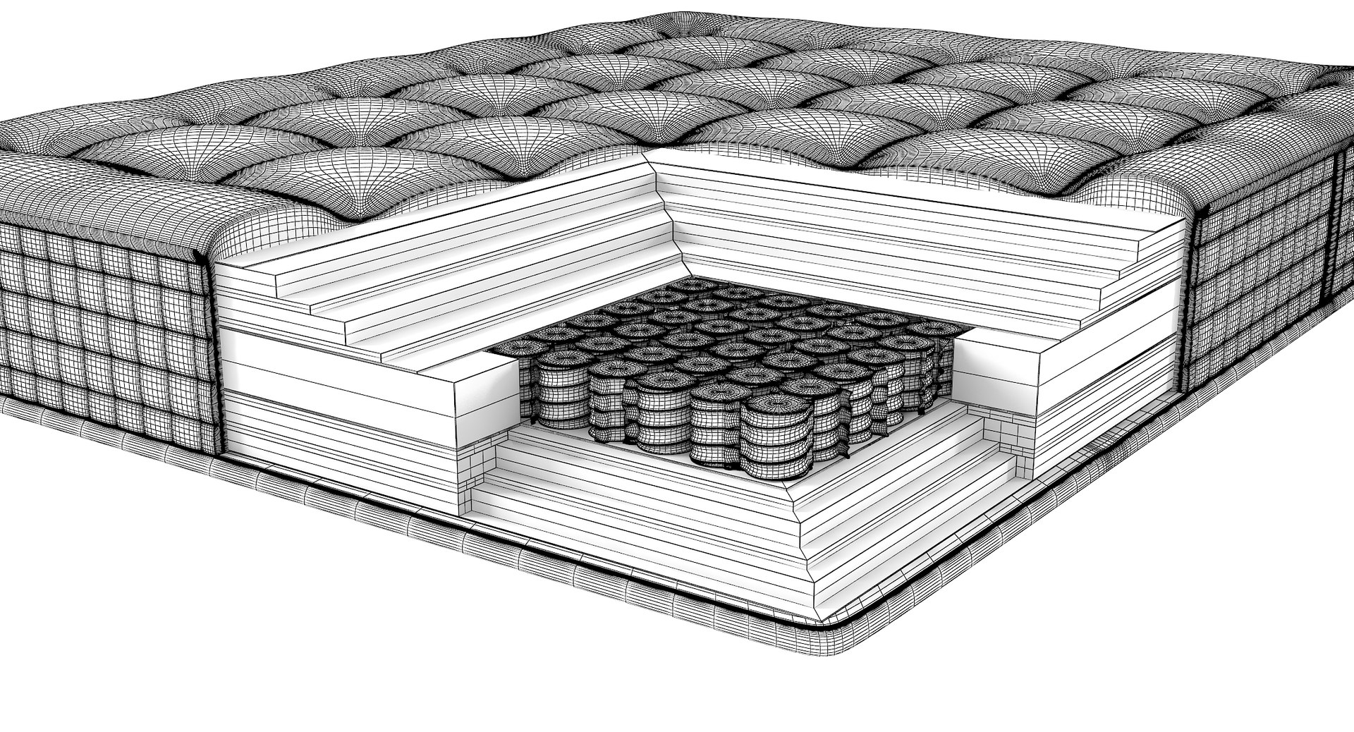 3D Model Mattress Structure Bed | 1148256 | TurboSquid