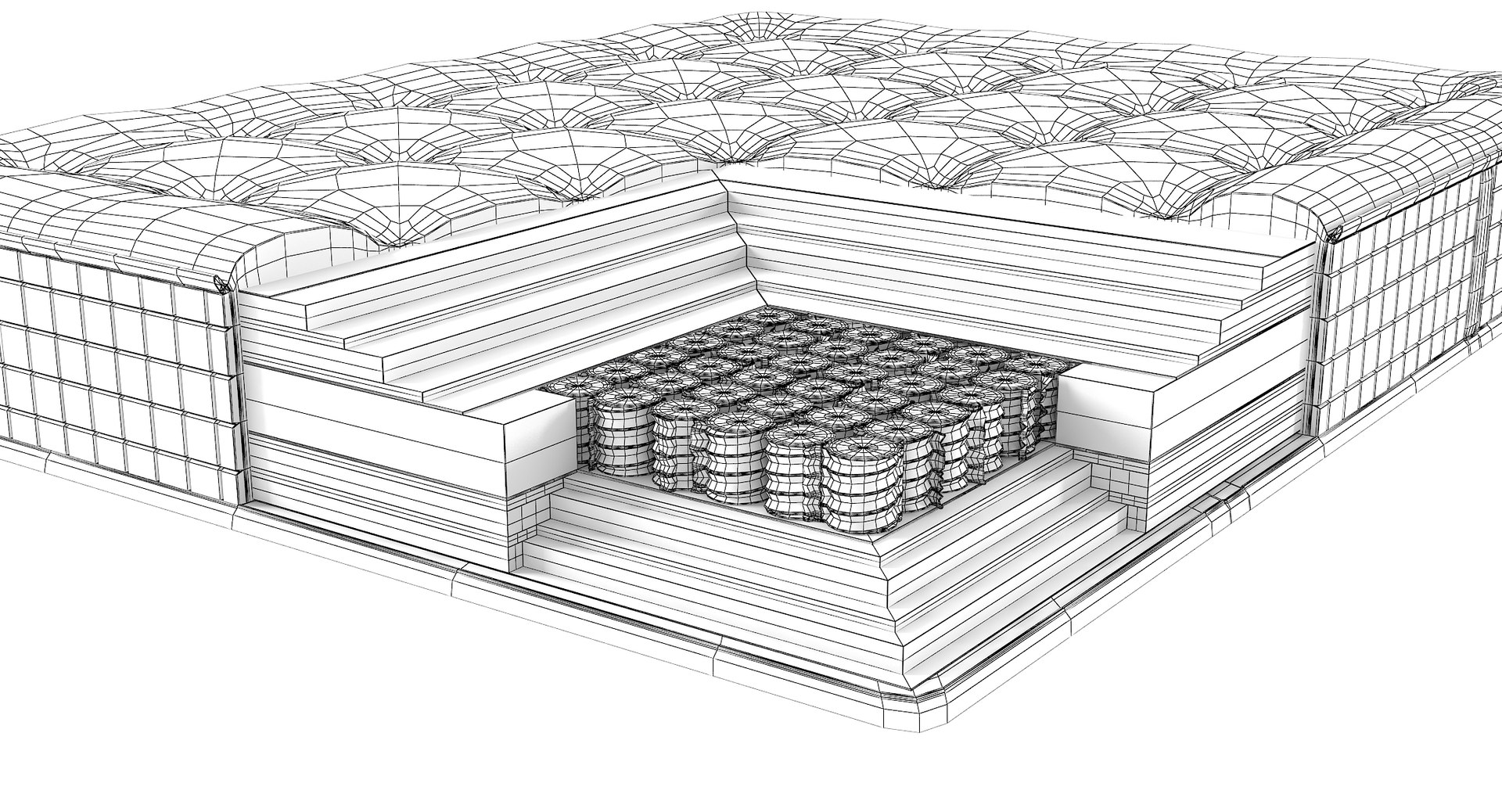 3D Model Mattress Structure Bed | 1148256 | TurboSquid