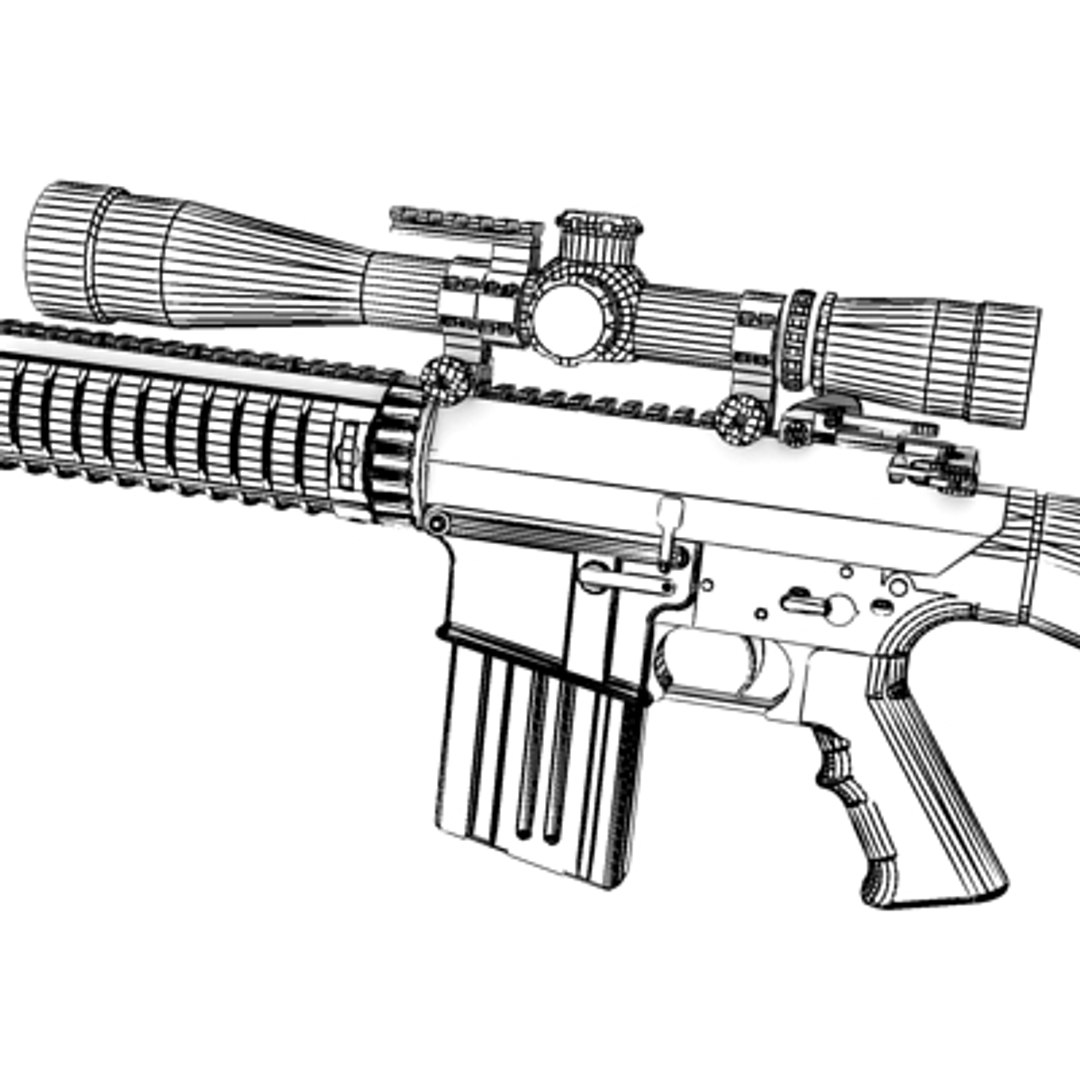 3d Sr-25 Sniper Rifle