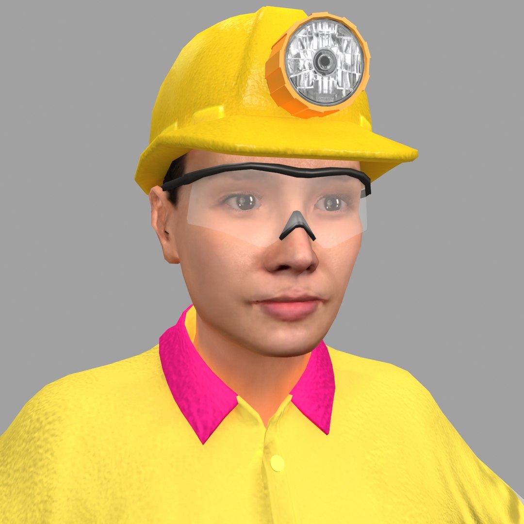 3D female miner worker 4 - TurboSquid 1355844
