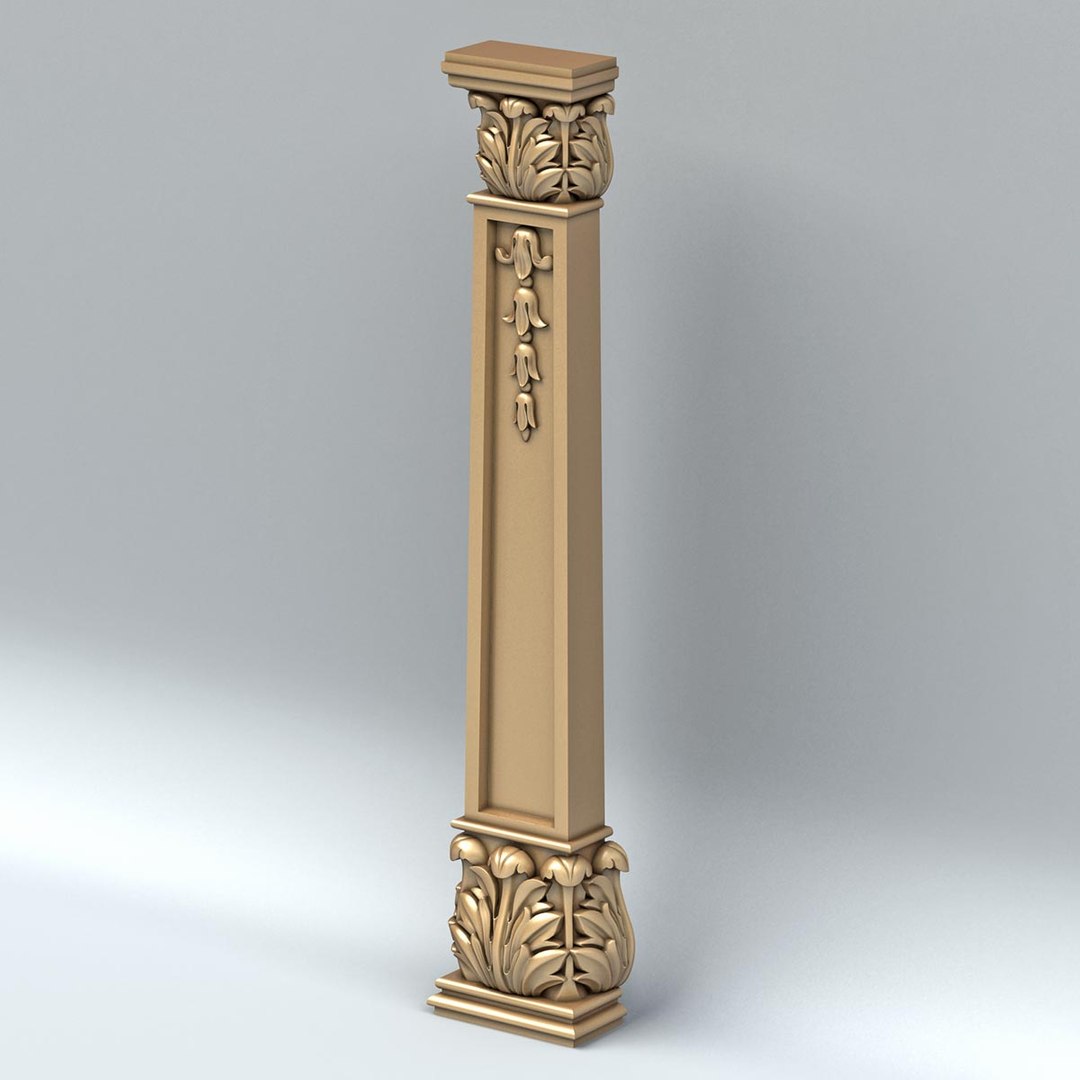 Carved Column 3d Model