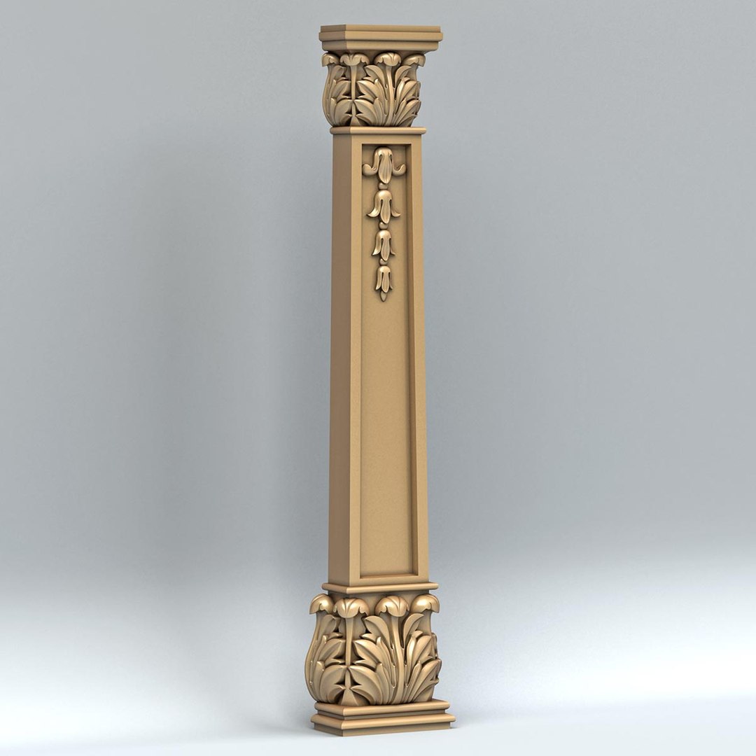 Carved Column 3d Model