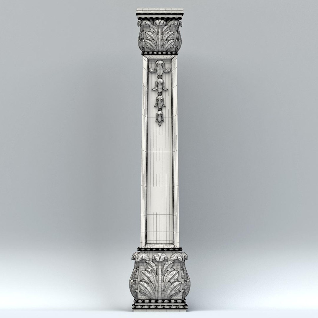 Carved Column 3d Model