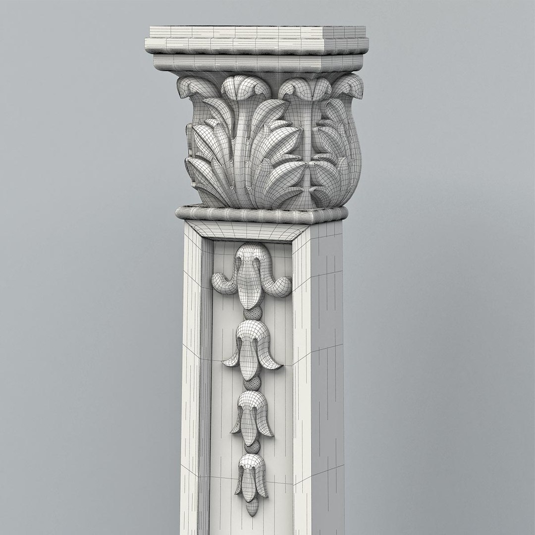 Carved Column 3d Model