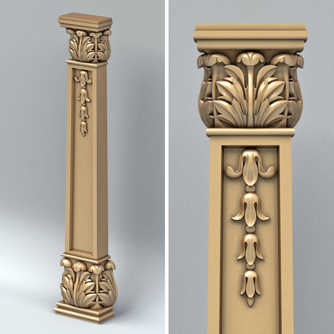 Carved Column 3d Model