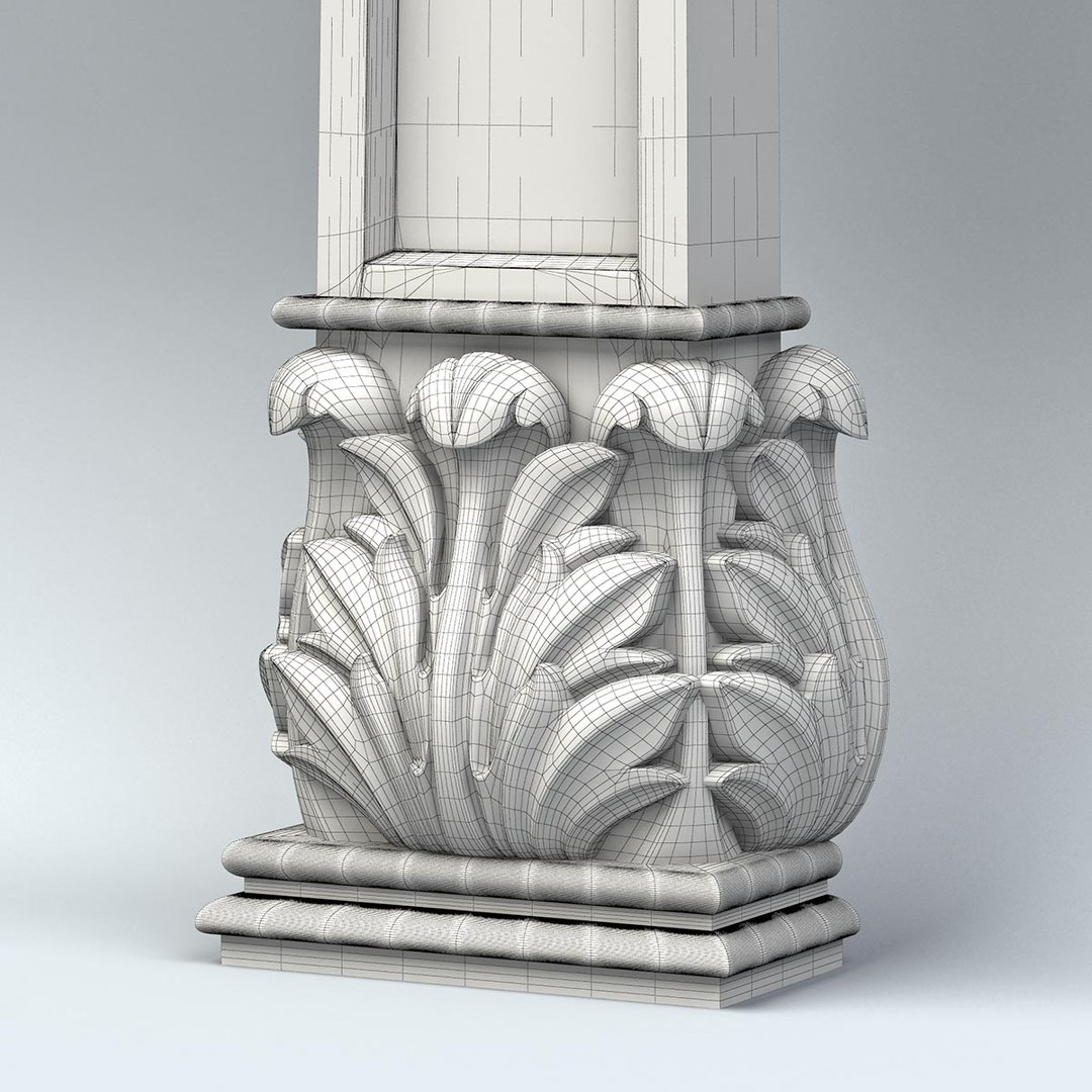 Carved Column 3d Model