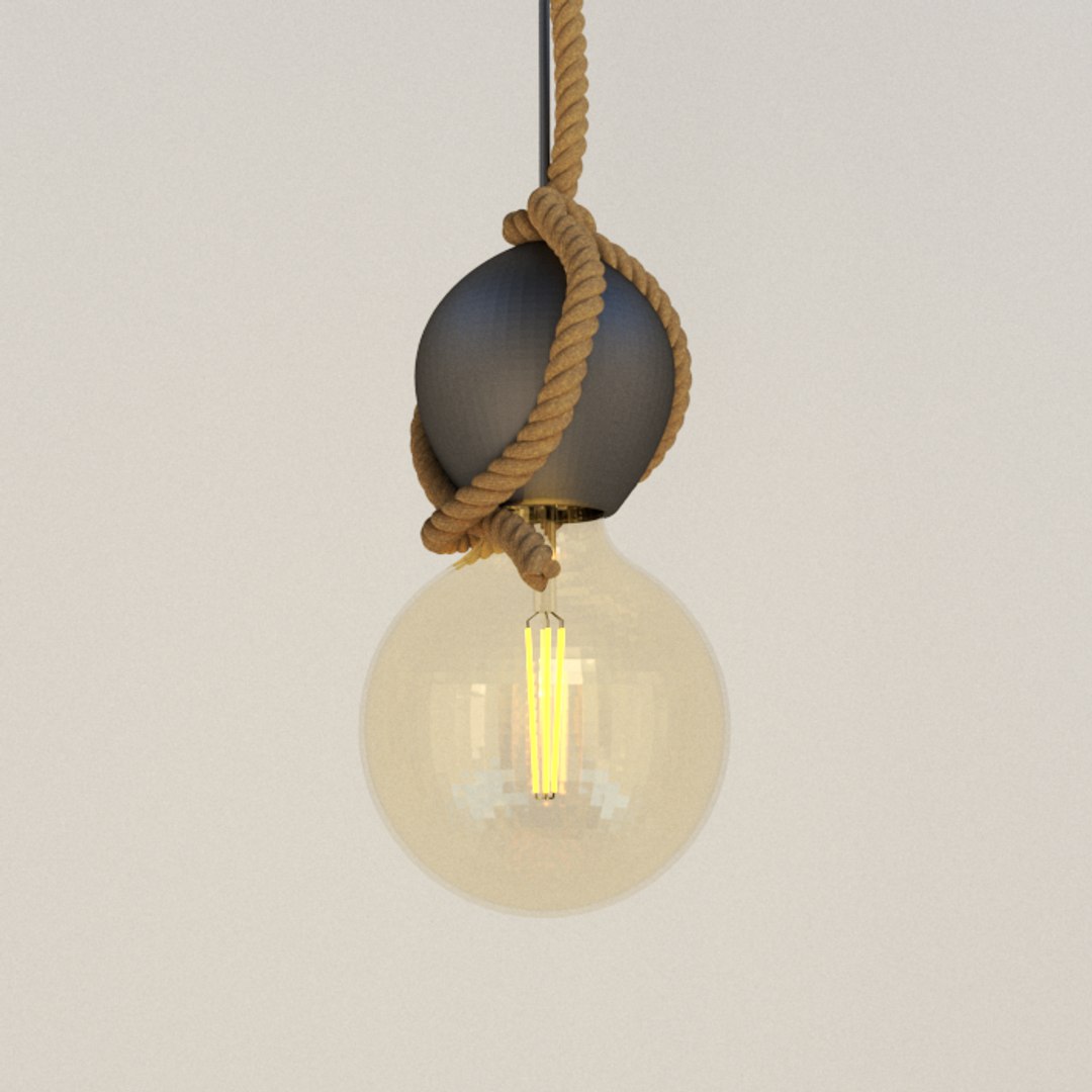 Globe Hanging Rope Bulb 3D Model - TurboSquid 1559864
