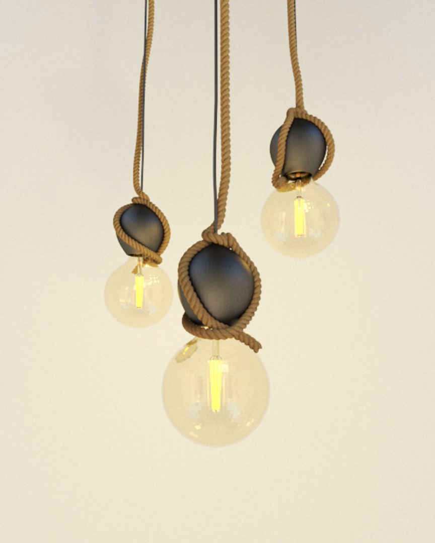 Globe Hanging Rope Bulb 3D Model - TurboSquid 1559864
