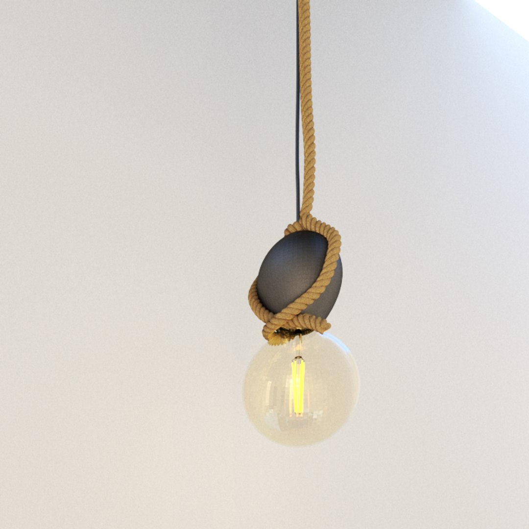 Globe Hanging Rope Bulb 3D Model - TurboSquid 1559864