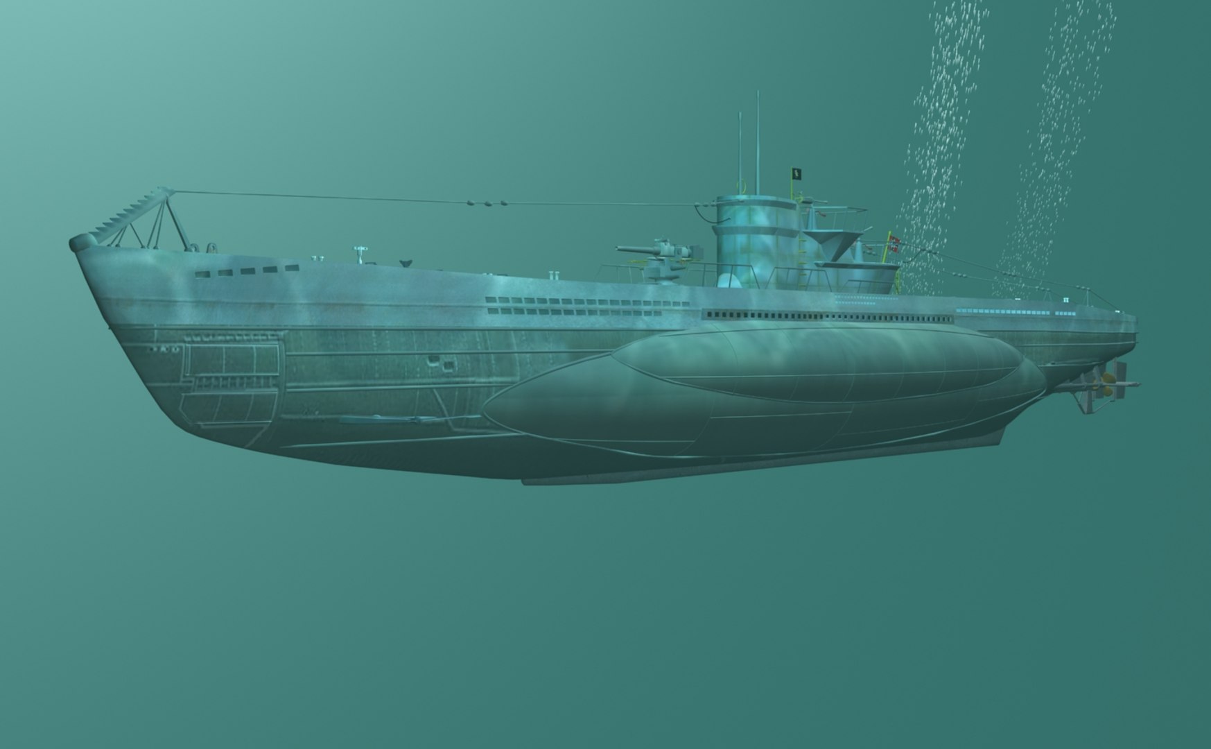 German U-boat Type Vii 3d Max