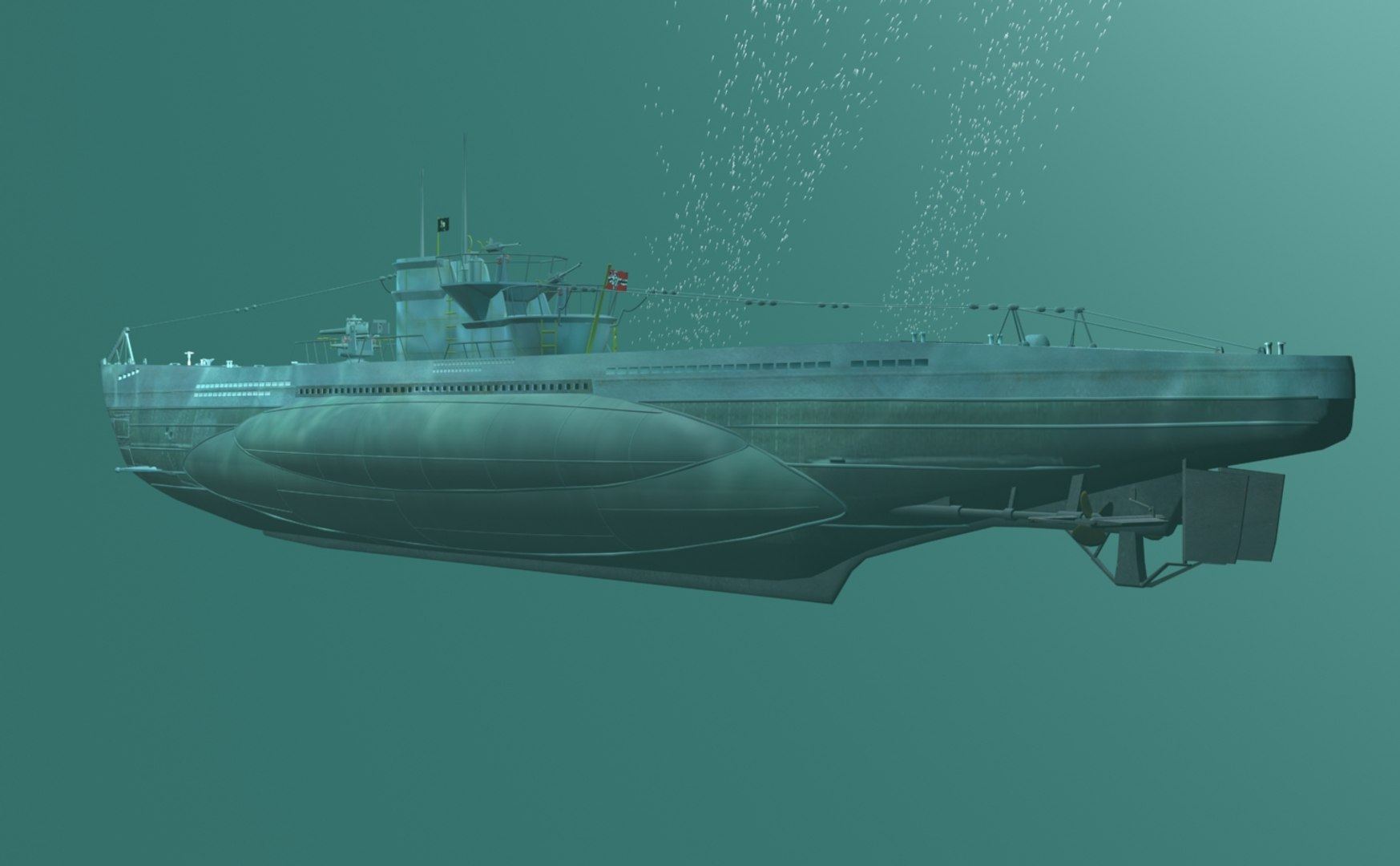 German U-boat Type Vii 3d Max