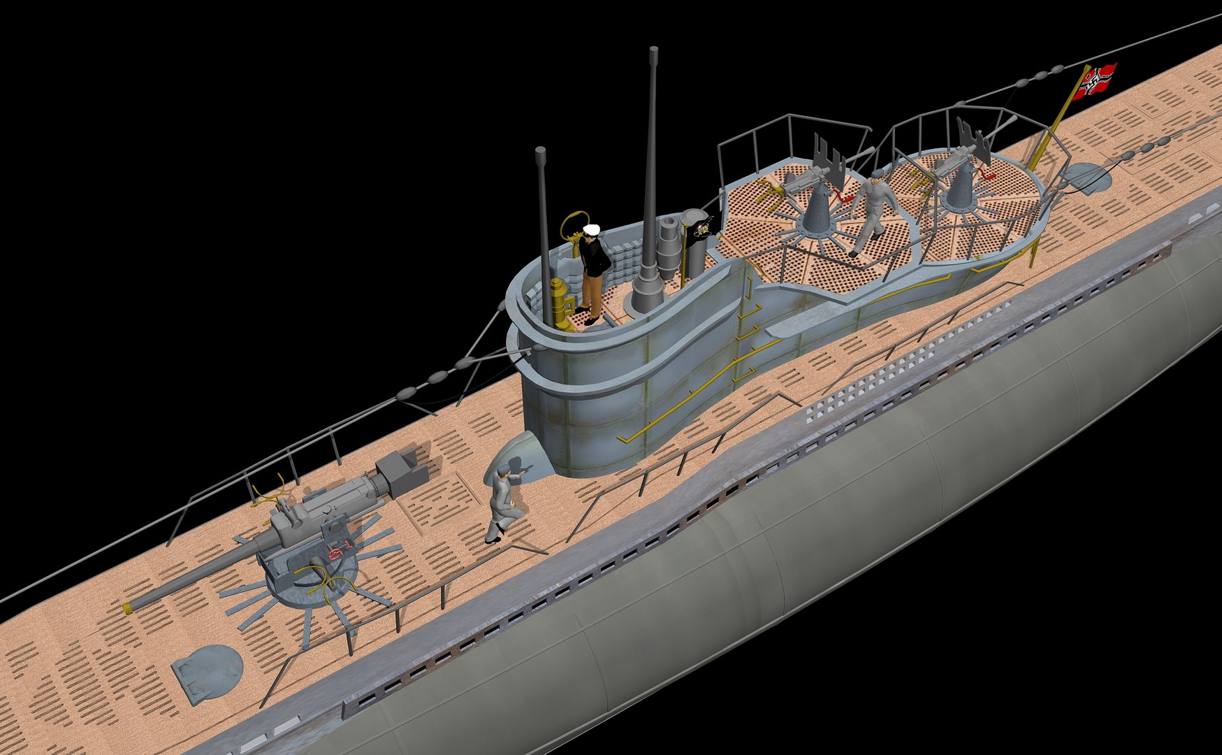 German U-boat Type Vii 3d Max