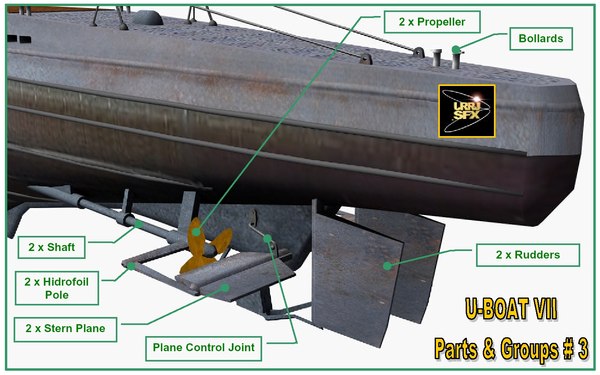 german u-boat type vii 3d max