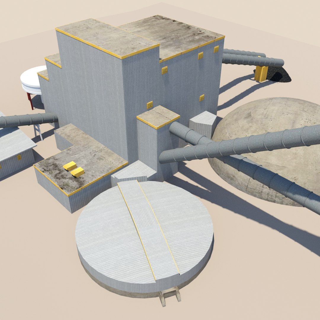 Industrial Processing Units Buildings 3d 3ds