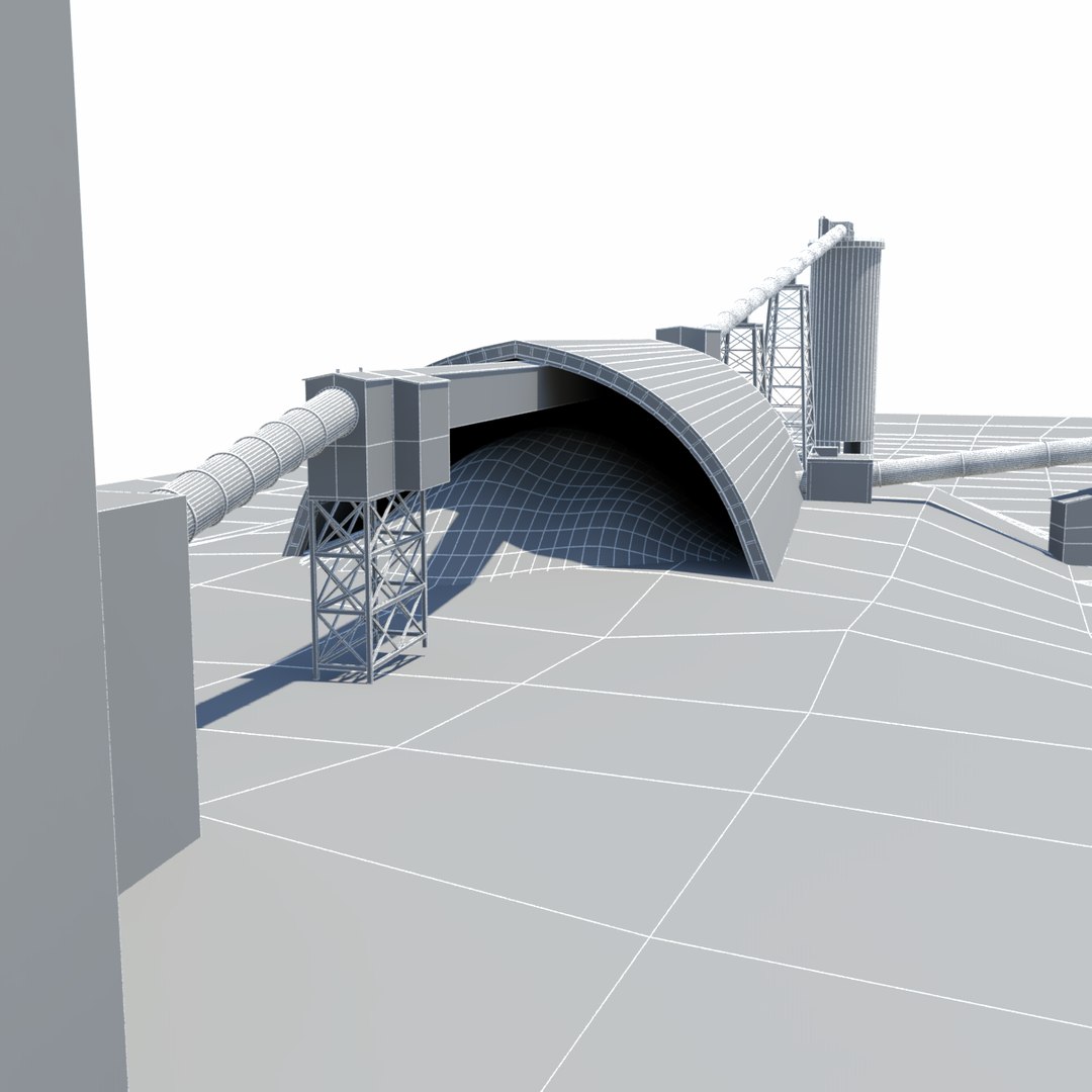 industrial processing units buildings 3d 3ds