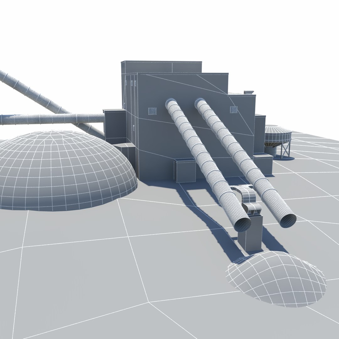 industrial processing units buildings 3d 3ds
