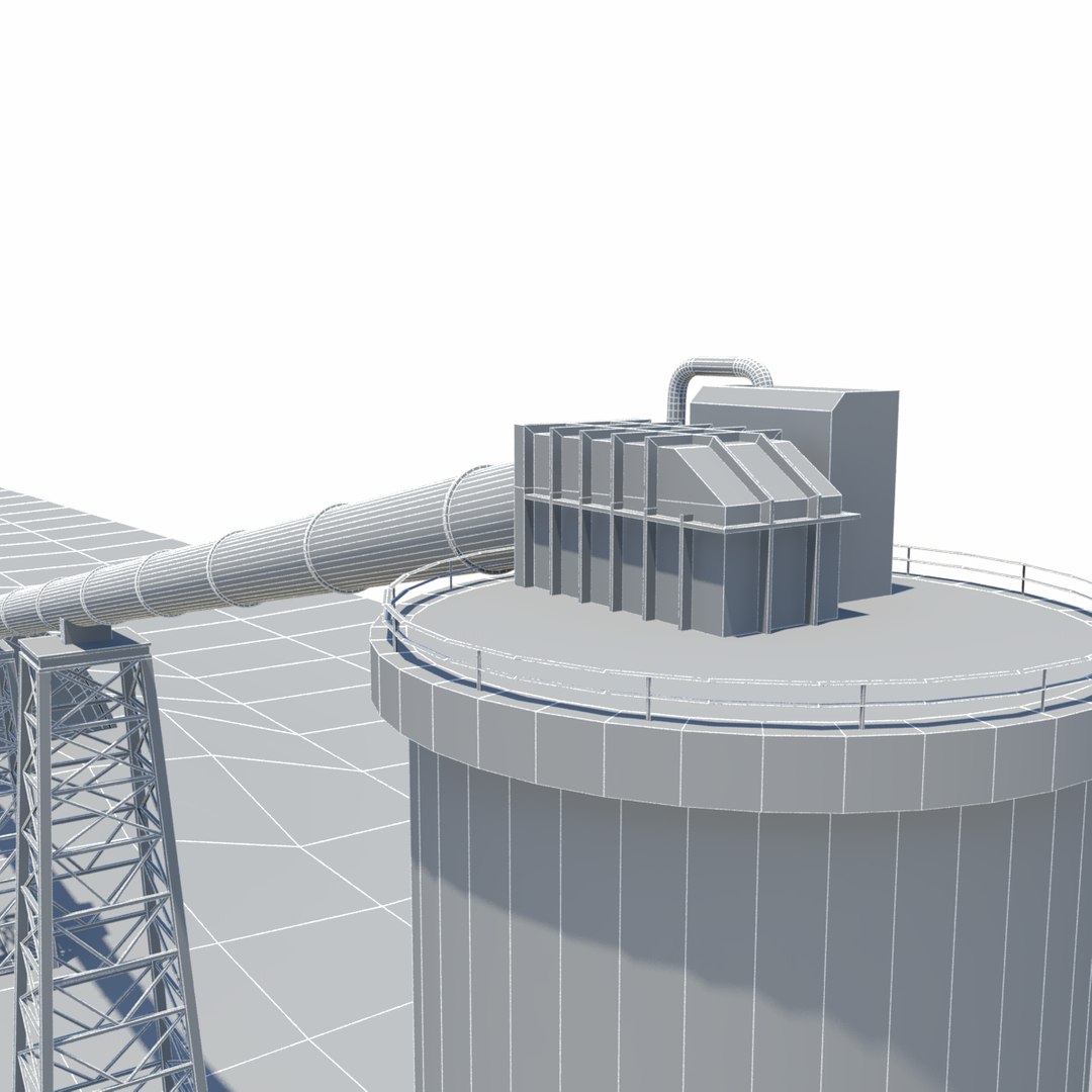 industrial processing units buildings 3d 3ds