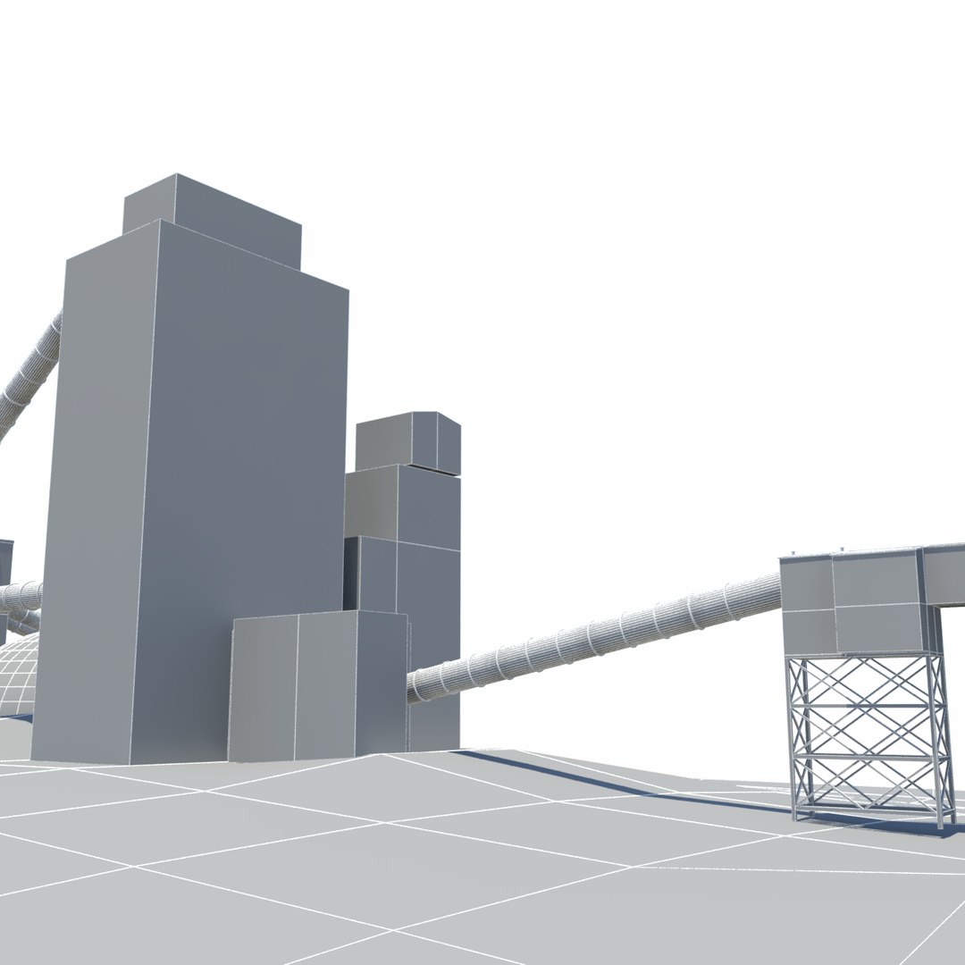 Industrial Processing Units Buildings 3d 3ds