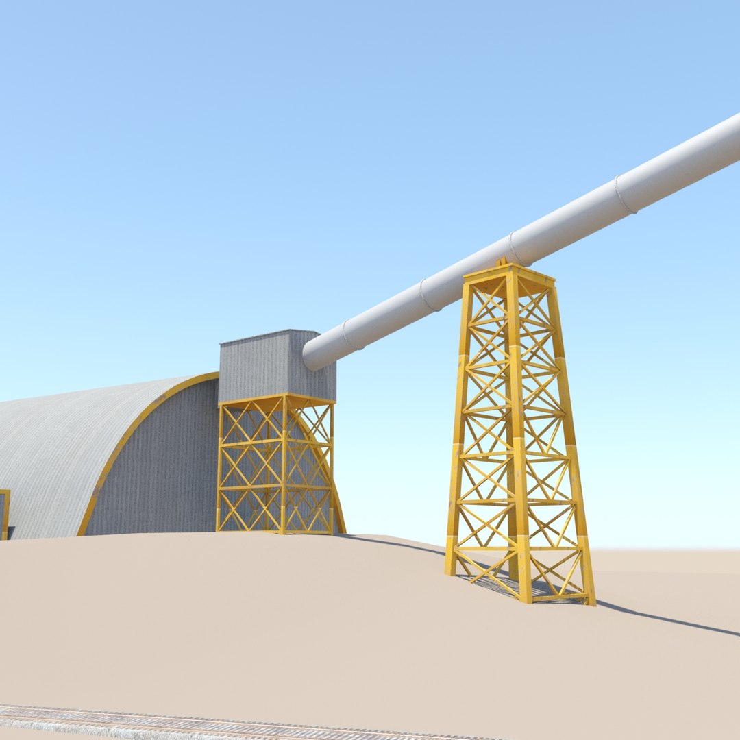Industrial Processing Units Buildings 3d 3ds