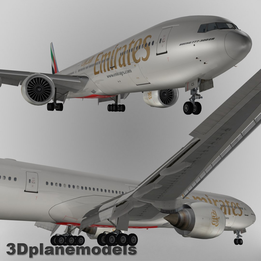 3d Boeing 777-300er Aircraft Landing