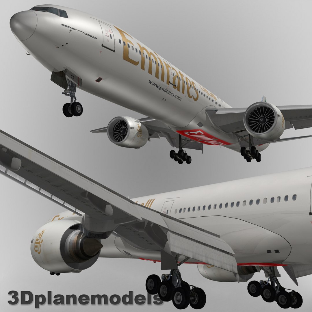 3d Boeing 777-300er Aircraft Landing