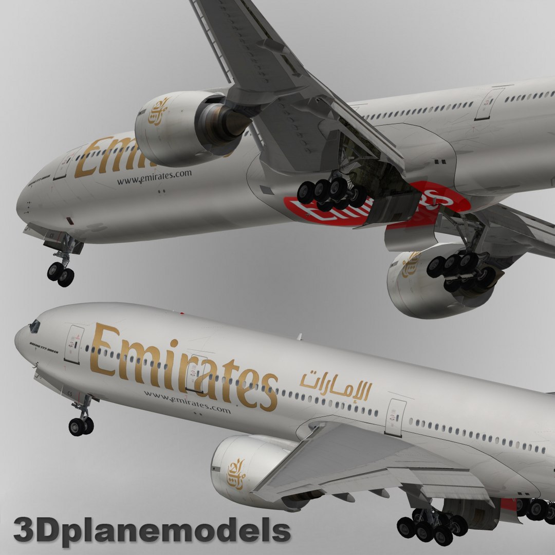 3d Boeing 777-300er Aircraft Landing