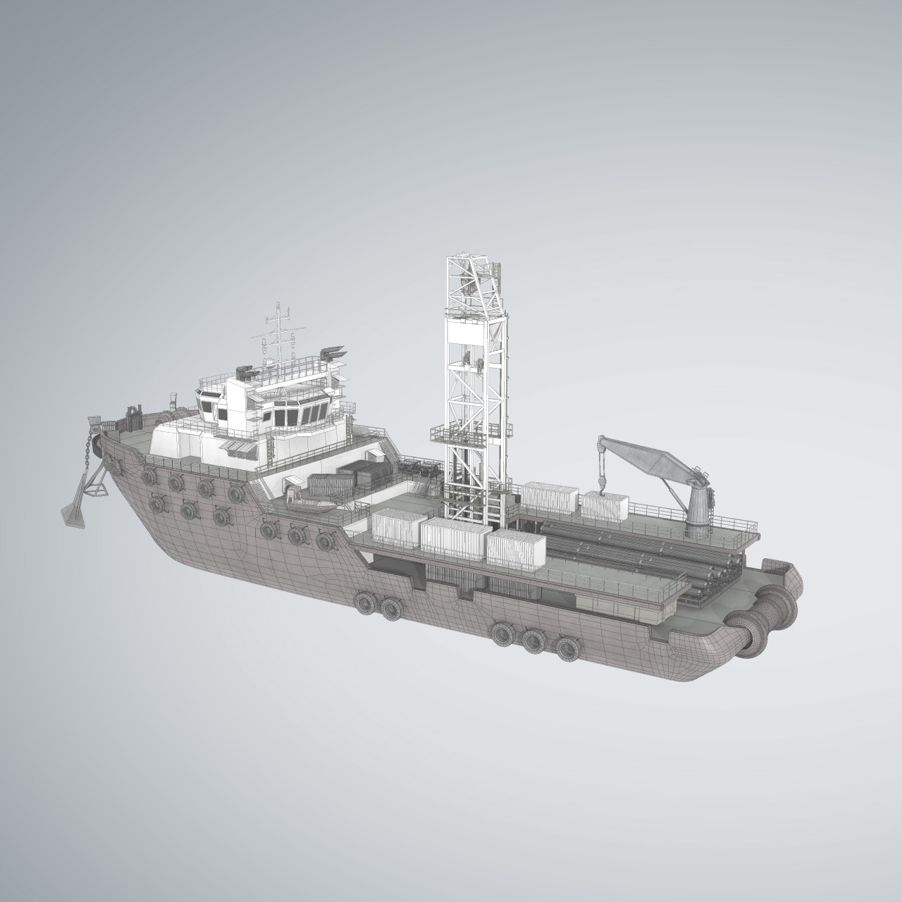 3d model vessel offshore supply